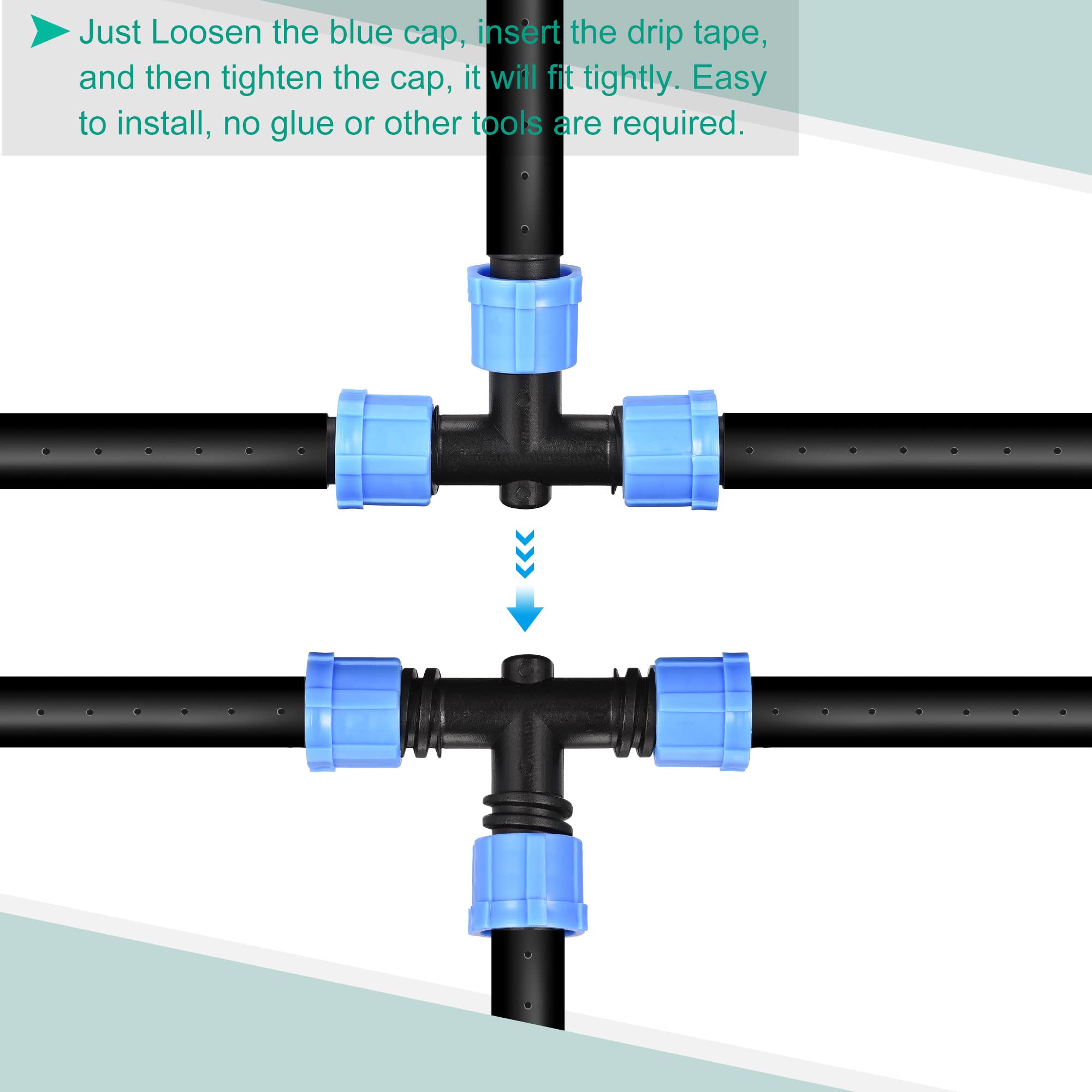 16mm Drip Tape Barbed Locking Connectors Pack Meccanity Drip Irrigation ...