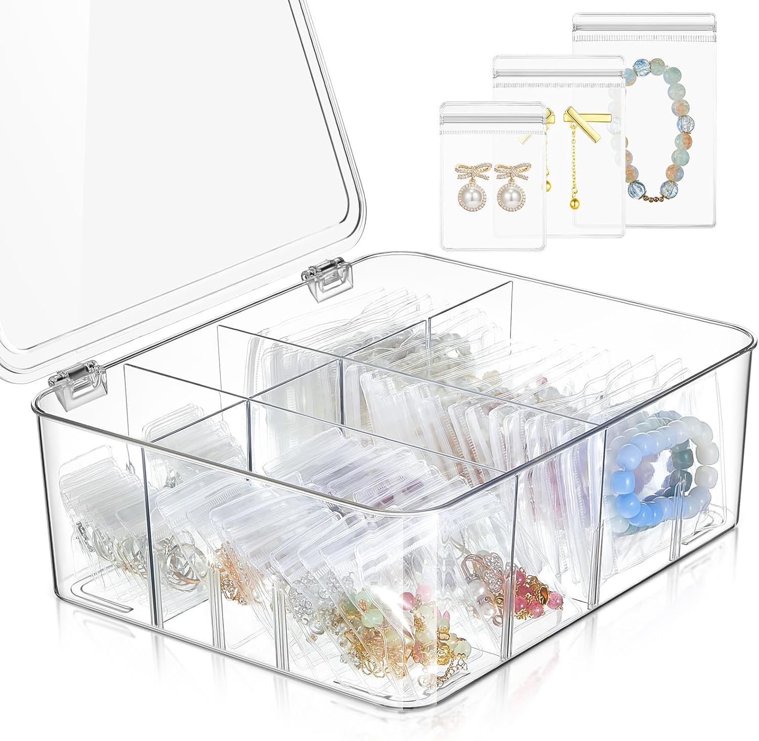 Amazon.com: Threehoney Extra Large Jewelry Box Organizer with 120 ...