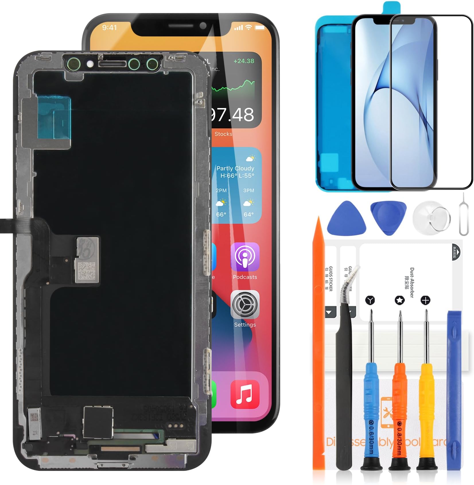 iPhone X LCD Screen Replacement Kit with 5.8" 3D Touch Digitizer for ...
