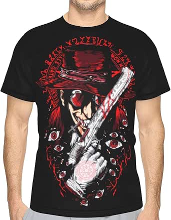 Amazon.com: Dtwo Hellsing Shirt Men's Breathable Pattern Cool Short ...