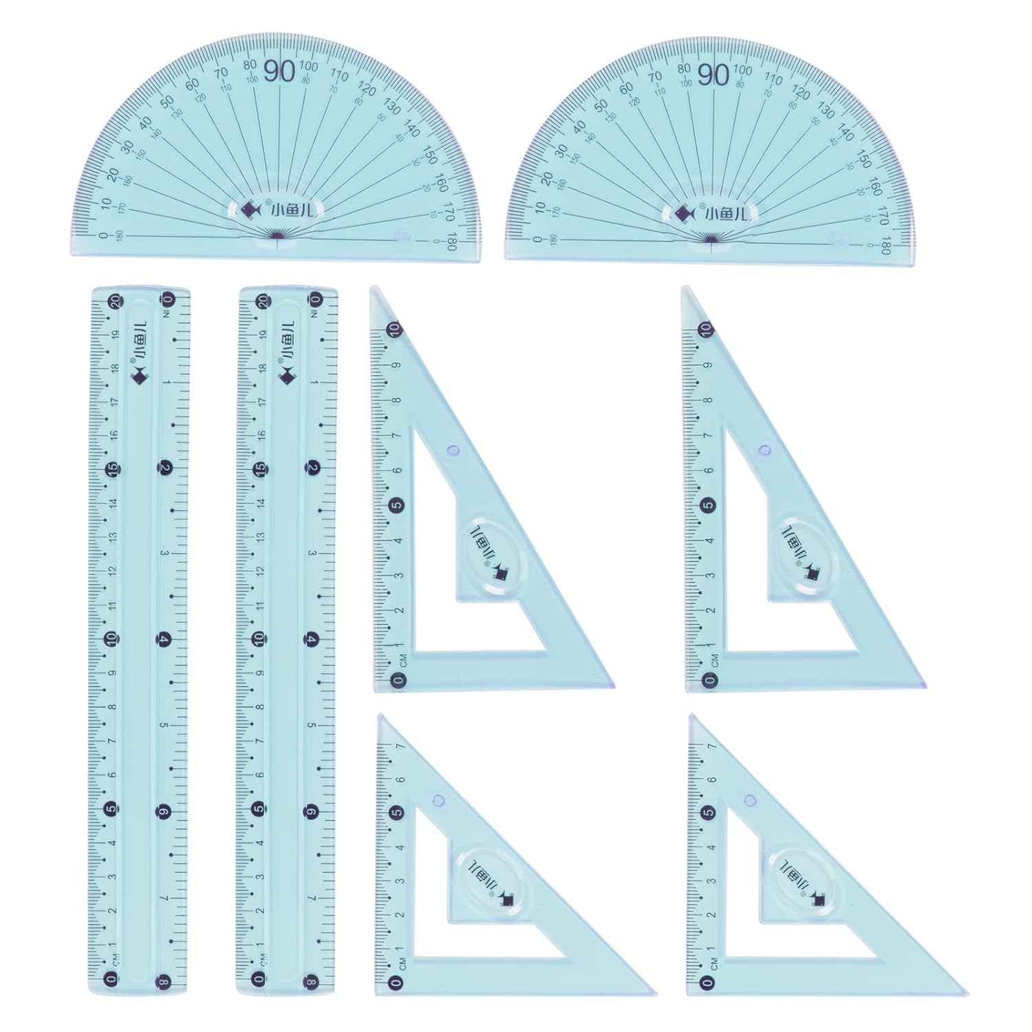 sourcing map 8piece Ruler Set 20cm/8" Soft Straight Ruler Protractor ...