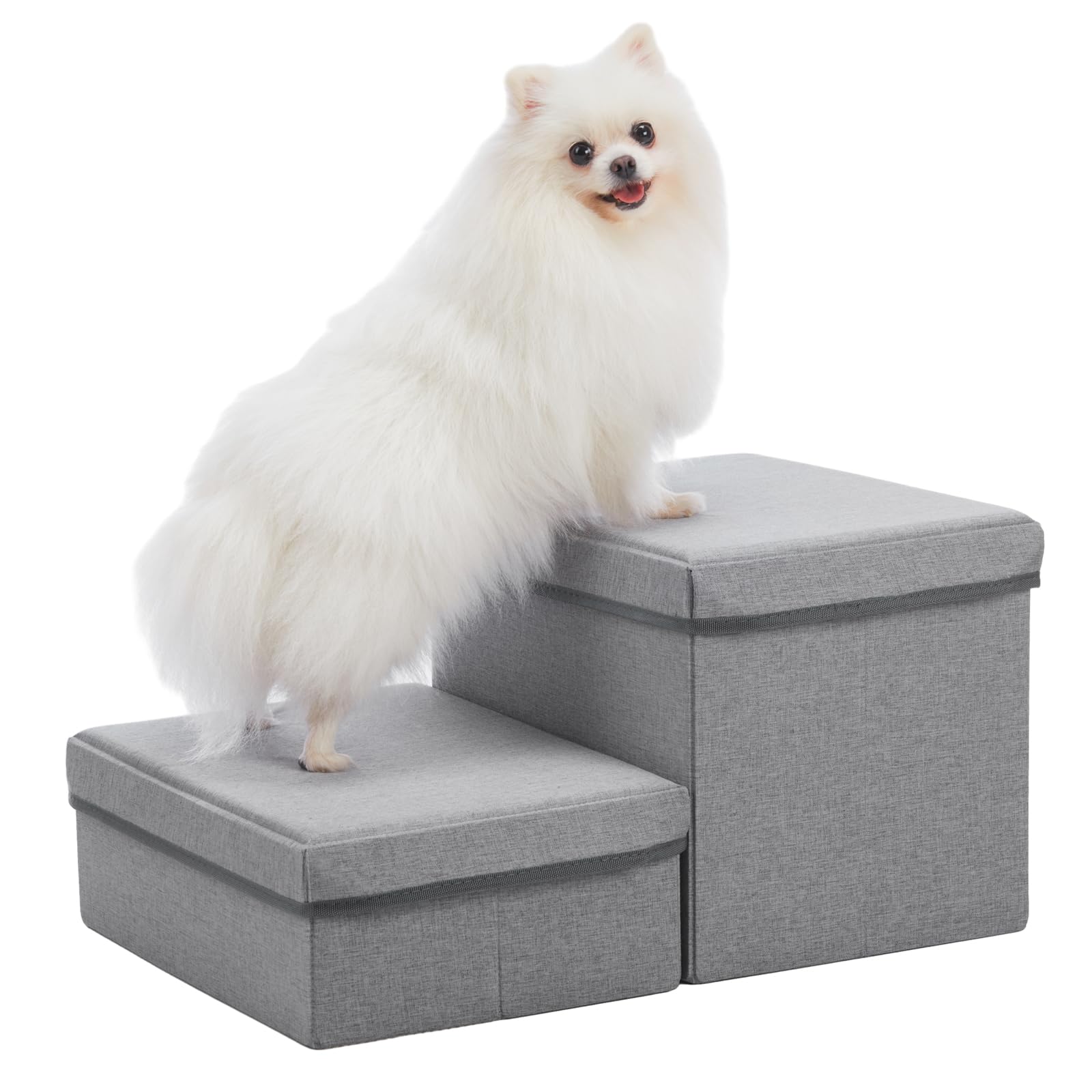 Dog Stairs, DREAMSOULE 2-Step Extra Wide Foldable Pet Steps with ...