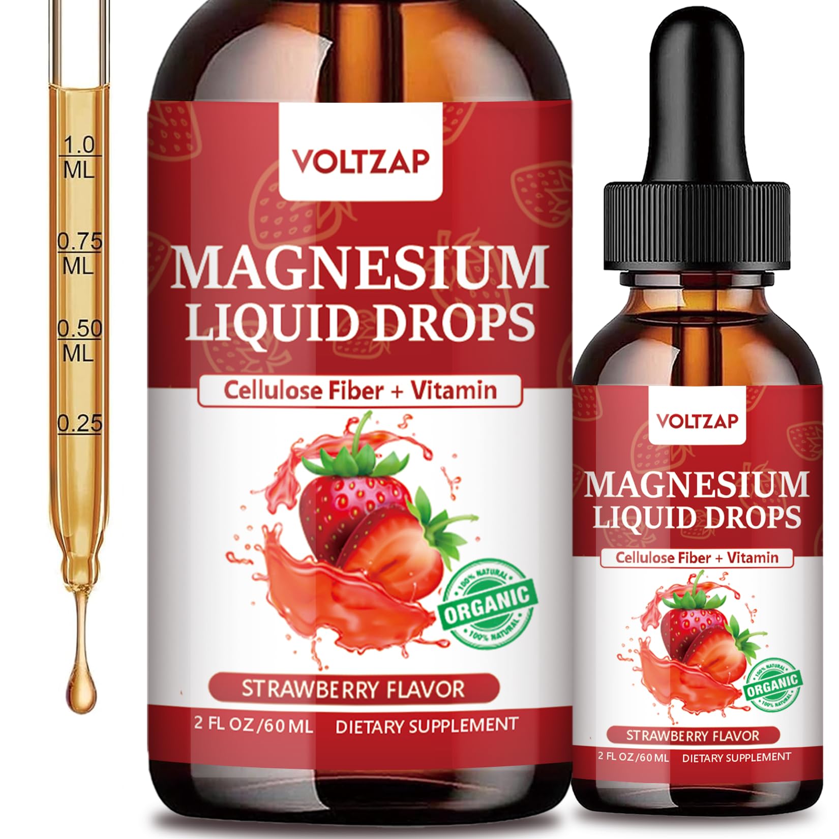 Amazon.com: VOLTZAP Magnesium Liquid Drops: 60ml Magnesium Drops Sugar ...