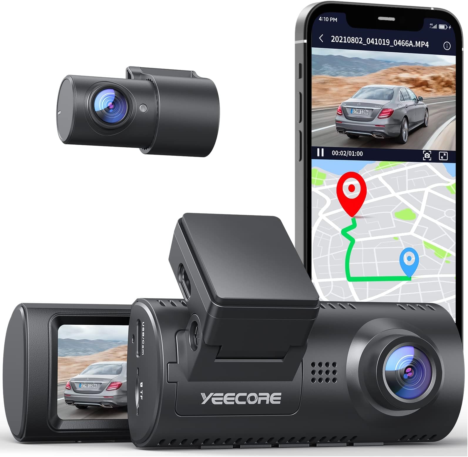 Amazon.com: SUVCON 4K Dash Cam Front and Rear, Dual Dash Camera for ...