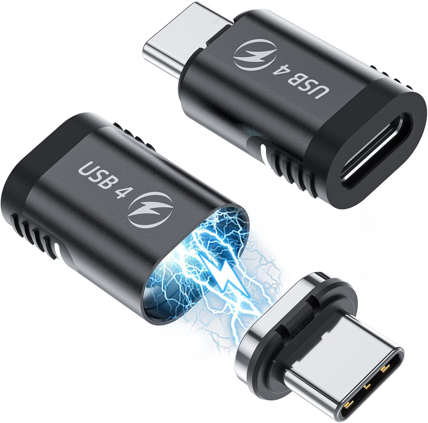 PonJel 140W USB C Magnet Adapter 24 Pin 2 Stück, Gerade USB C Adapter ...