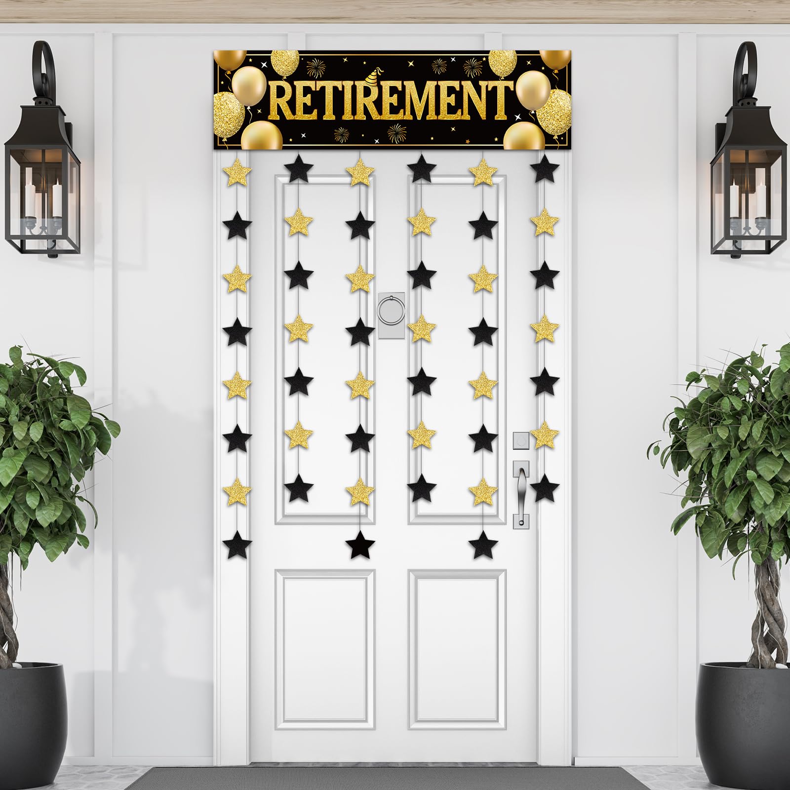 Snapklik.com : Blosssound Retirement Party Decoration Happy Black Gold ...