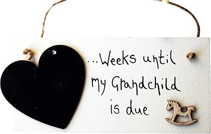 MadeAt94 Baby Shower Countdown Plaque Grandparent 1st Grandchild Gift ...