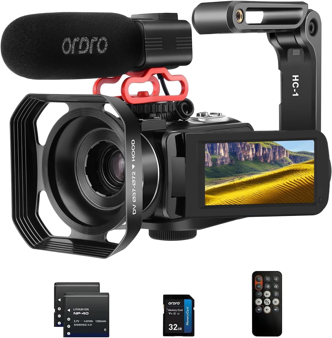 Amazon.com : ORDRO 4K Video Camera Camcorder 10X Optical Zoom 120X ...