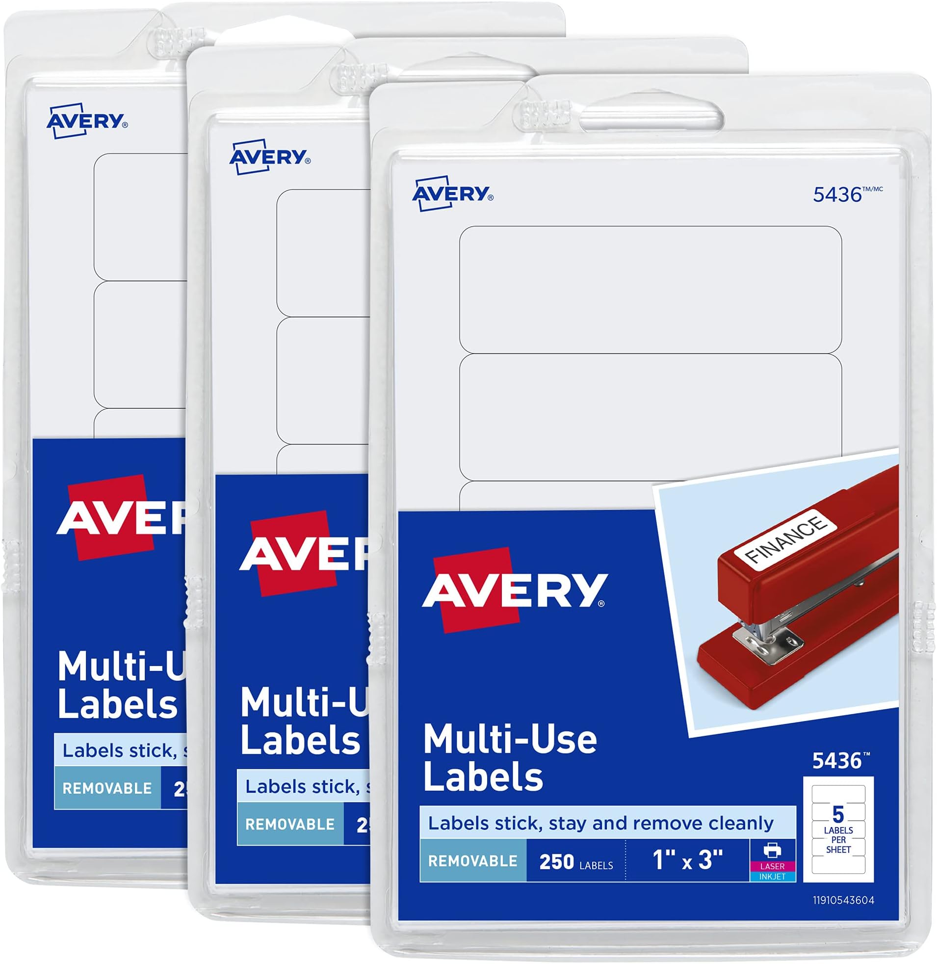 Amazon.com : Avery Multi-Use Removable Labels, 1" x 3", White, Non ...