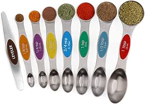 Magnetic Measuring Spoon Set, Set of 8 with Leveler, Easy to Install ...