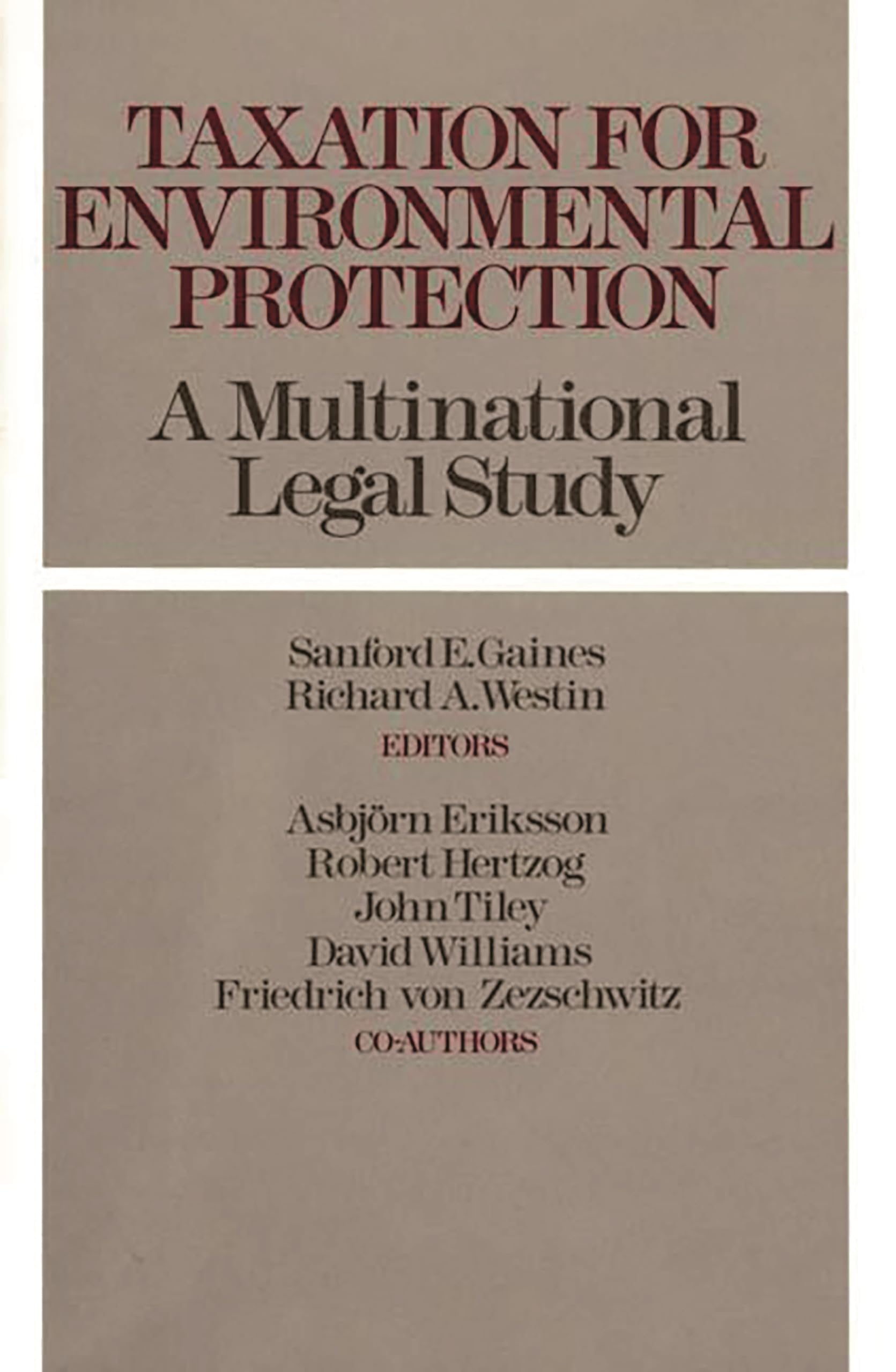 Amazon.com: Taxation for Environmental Protection: A Multinational ...