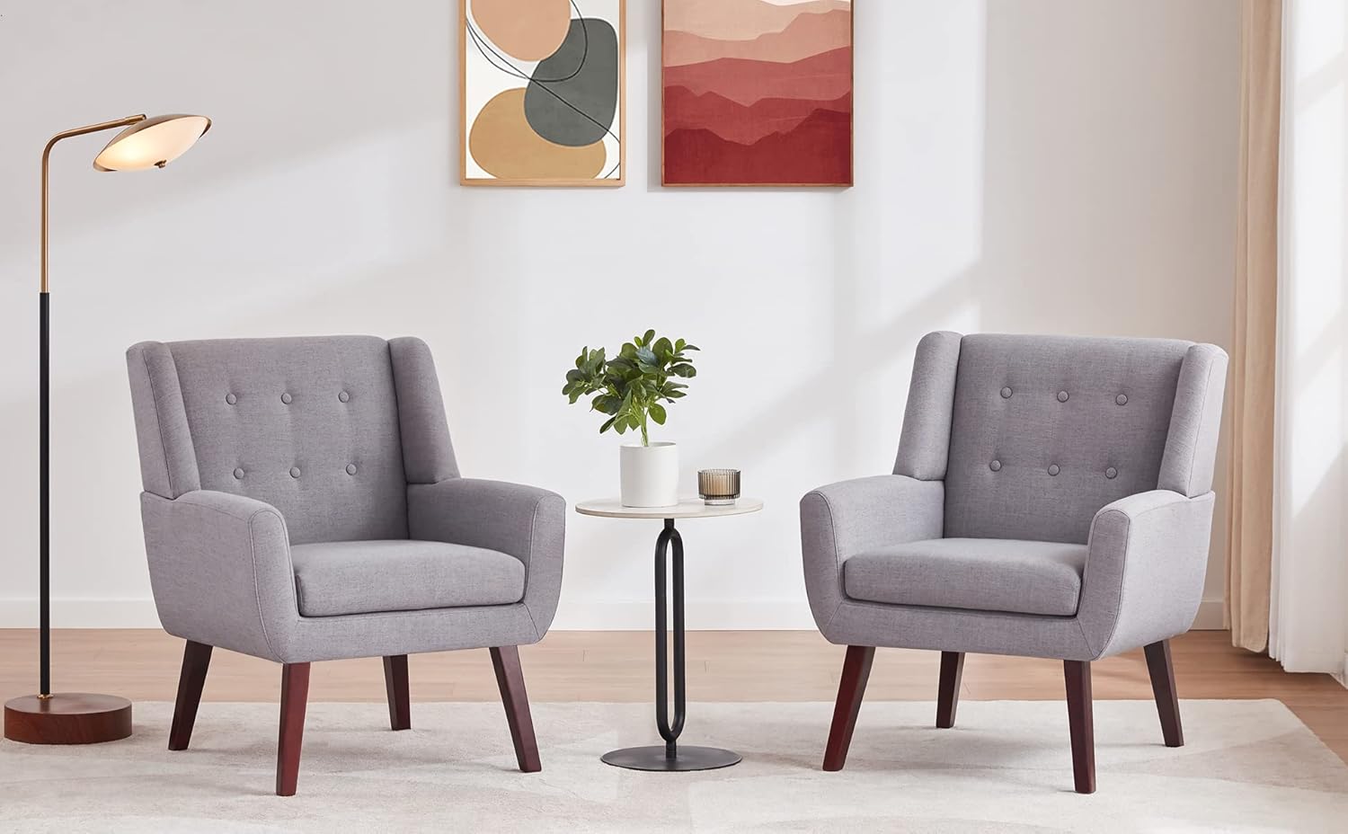 Amazon.com: HUIMO Accent Chair Set of 2, Arm Chair, Button Tufted ...