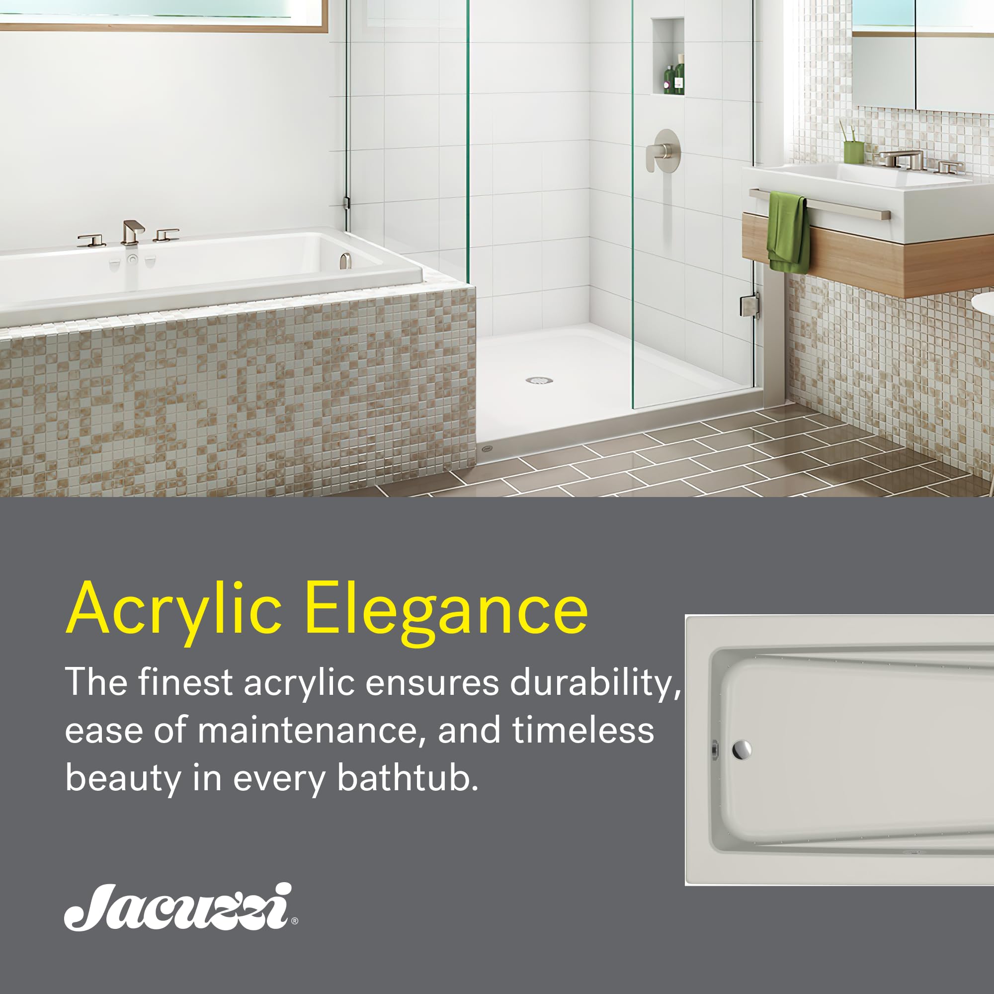 Primo Tub Jacuzzi PRIMO PURE AIR Drop-In Tub, Luxury Acrylic ...