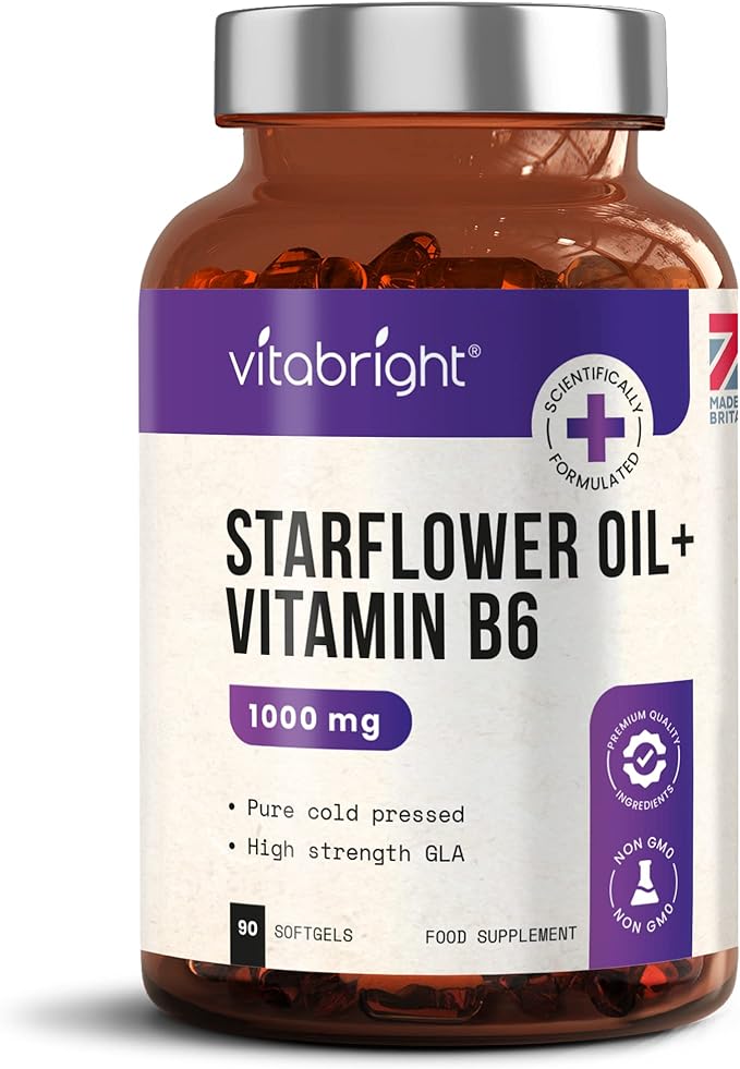 Starflower Oil Capsules 1000mg, 3 Months High GLA Borage Oil Capsules ...