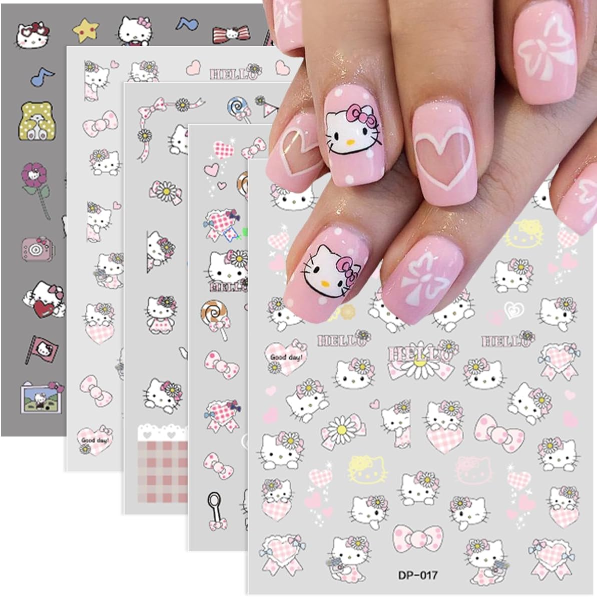 Amazon.com: Cute Nail Stickers Cartoon Nail Art Stickers for Nail Art ...