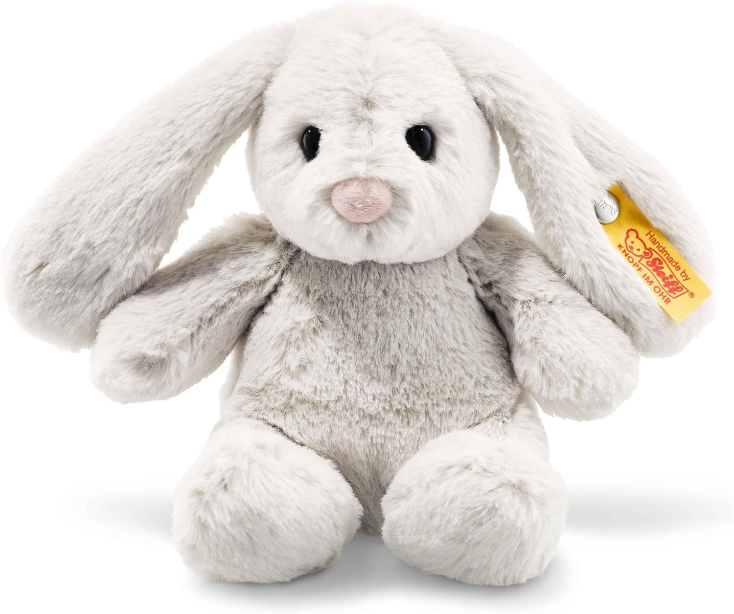 Steiff Hoppie Hase 18 cm hellgrau, Plüschtier mit Schlappohren, Soft ...