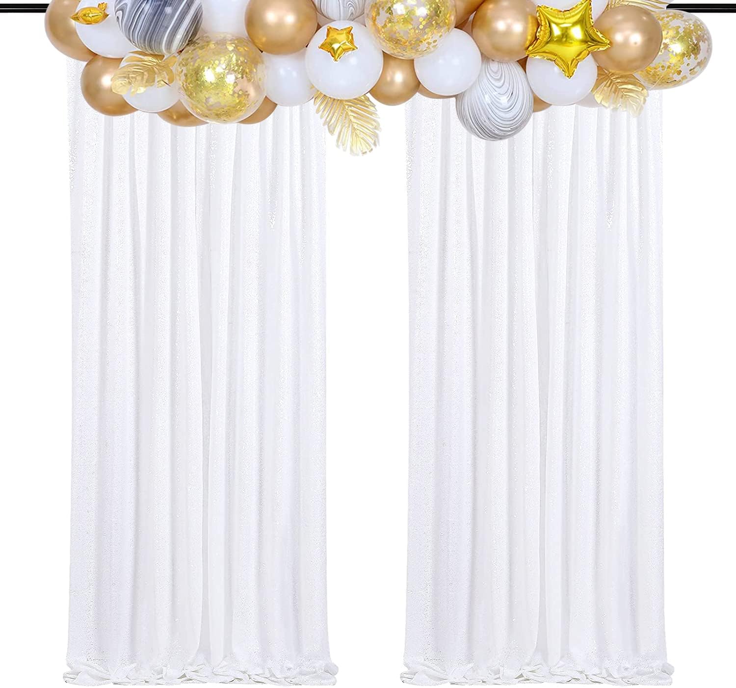 Amazon.com : White Sequin Backdrop Curtains, 2 Panels White Sequin ...