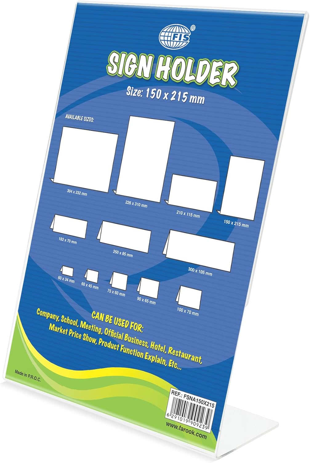 FIS L-Shape Sign Holders Upright, 150 x 215 mm Size - FSNA150X215: Buy ...