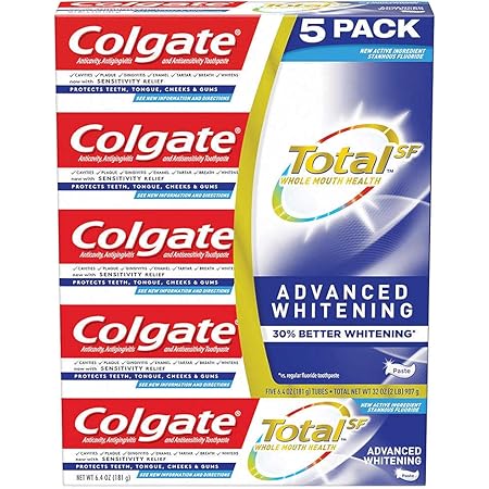 Amazon.com: Colgate Total Teeth Whitening Toothpaste, 10 Benefits ...
