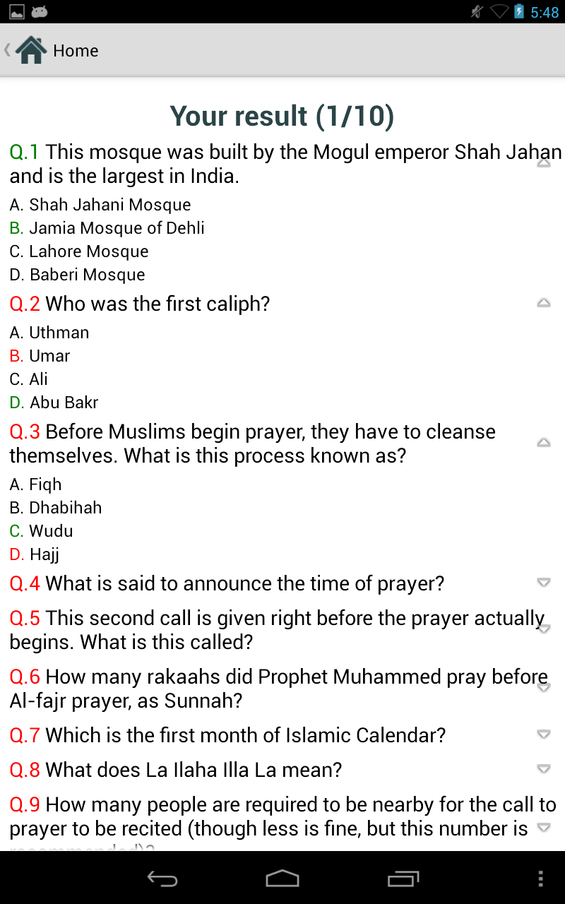 Islamic Knowledge Questions And Answers
