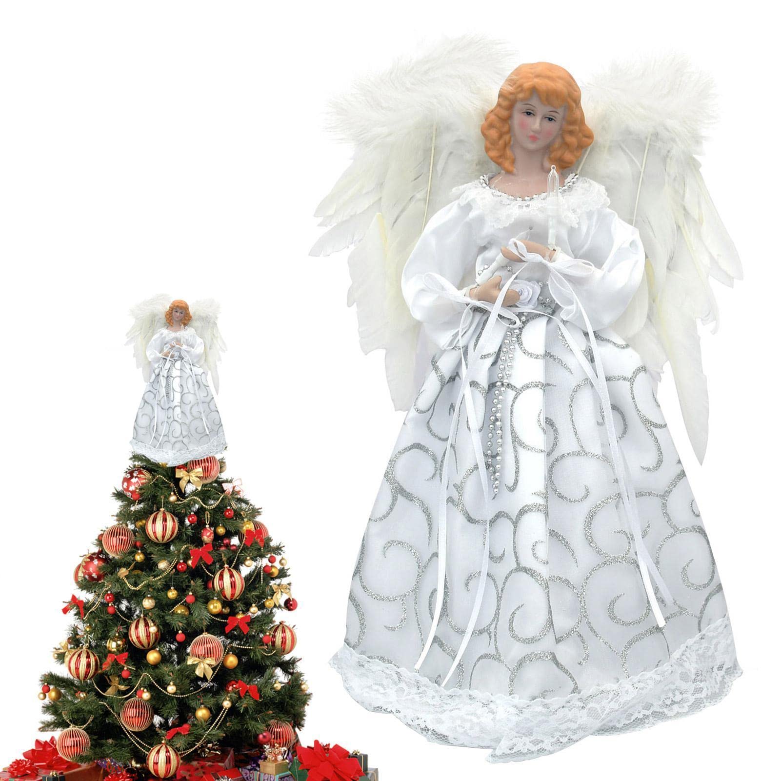 Buy Christmas Tree Angel Topper,Lighted Christmas Angel Tree Top Star ...