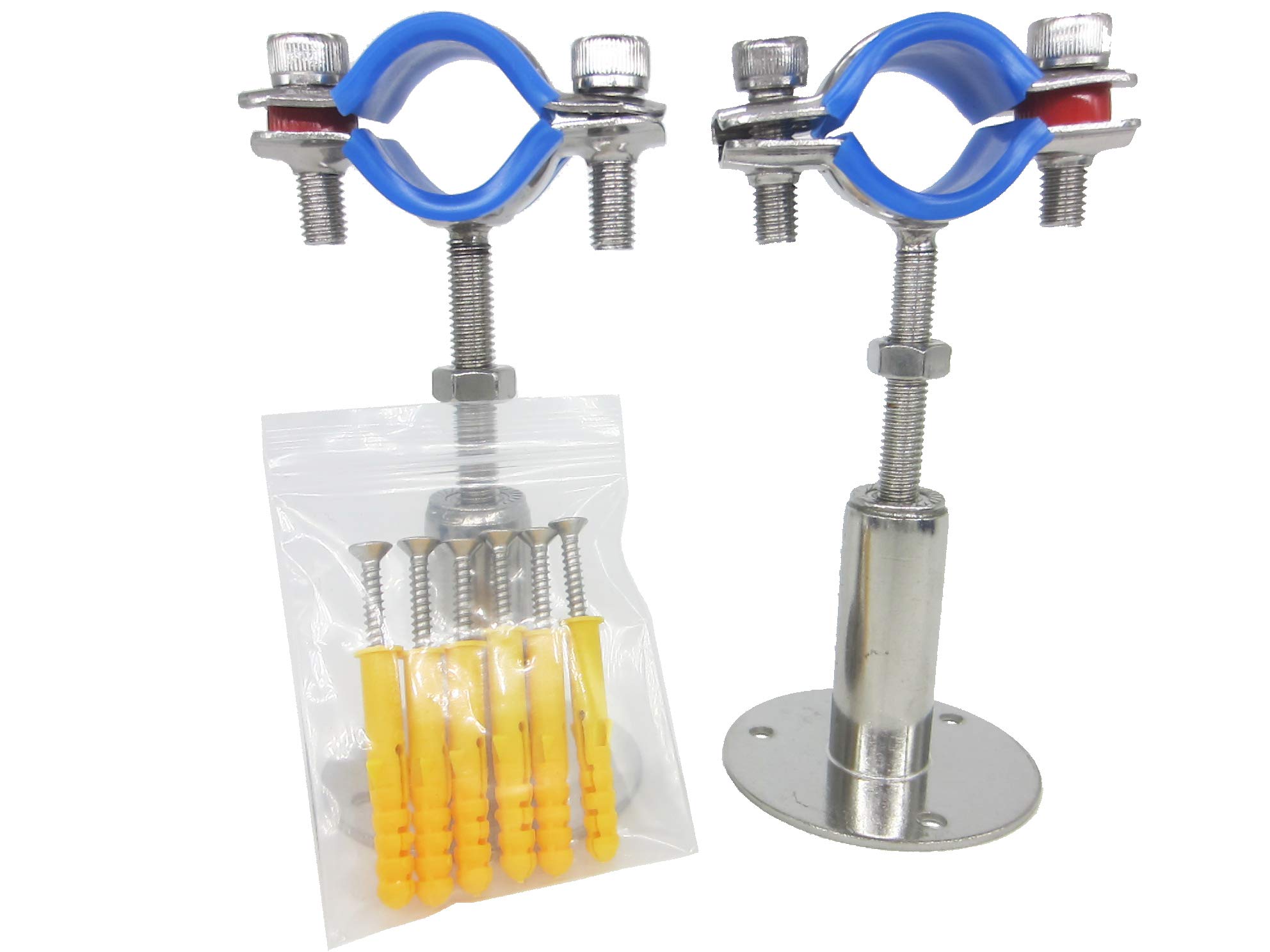 Stainless Steel Wall Mount Ceiling Mount Pipe Clamps Adjustable Pipe ...