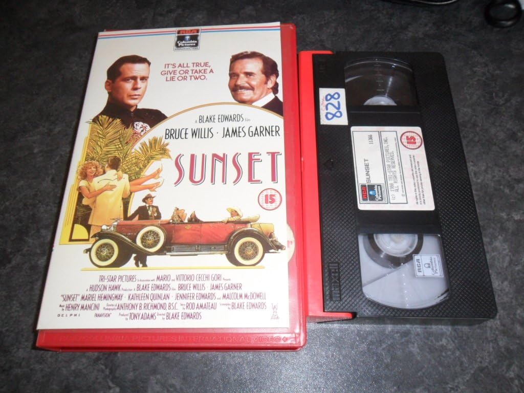 Sunset [VHS] [1988] : Bruce Willis, James Garner, Malcolm McDowell ...