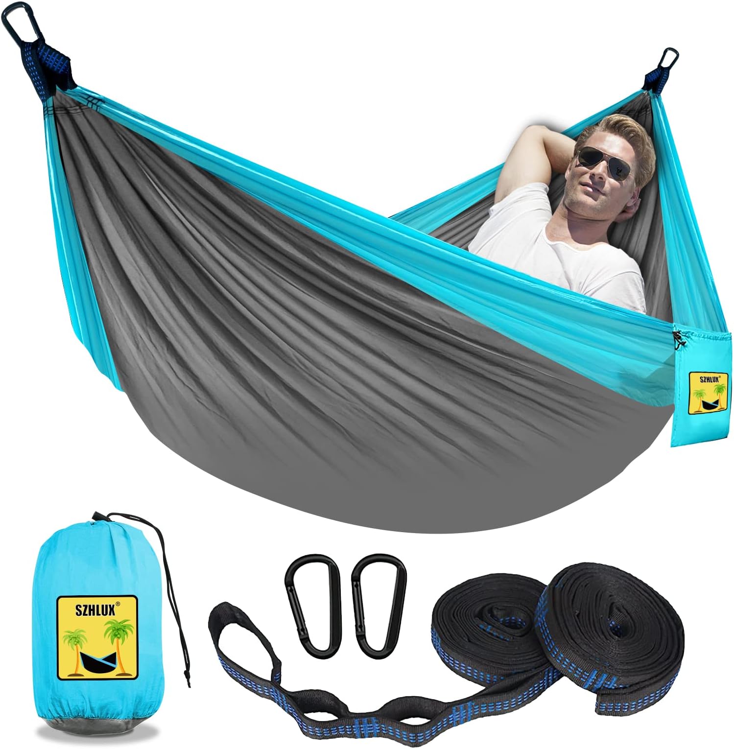 Amazon.com : SZHLUX Camping Hammock Single or Double Portable Hammocks ...