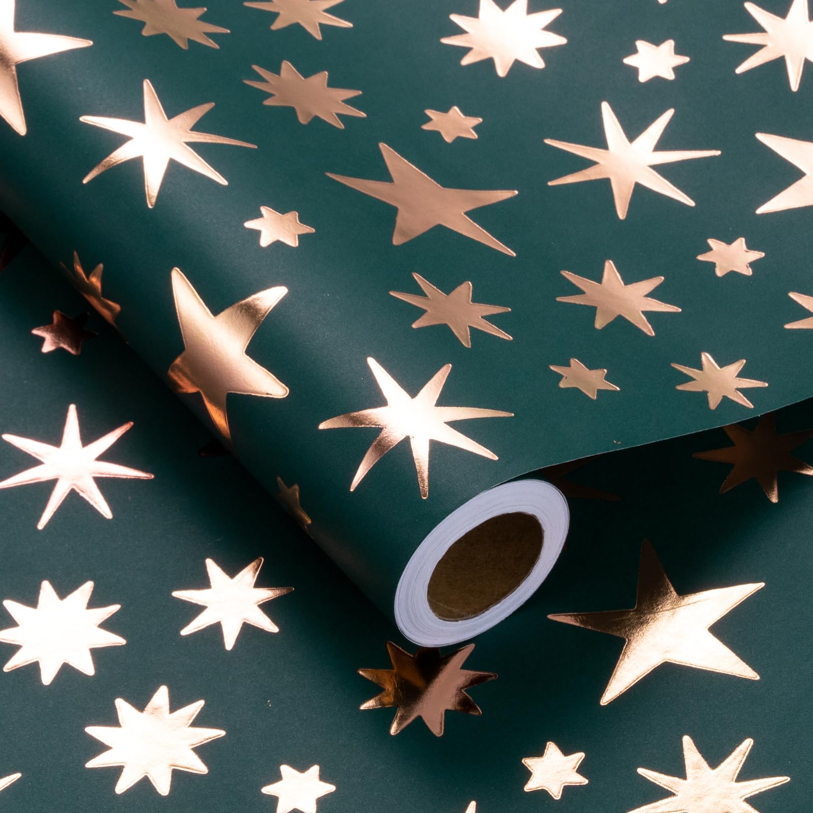 Amazon.com: LeZakaa Embossed Wrapping Paper Roll - Star Pattern with ...