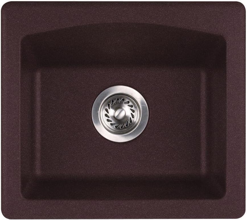 Swanstone QZ02522SB.170 Granite 1-Hole Dual Mount Single-Bowl Kitchen ...