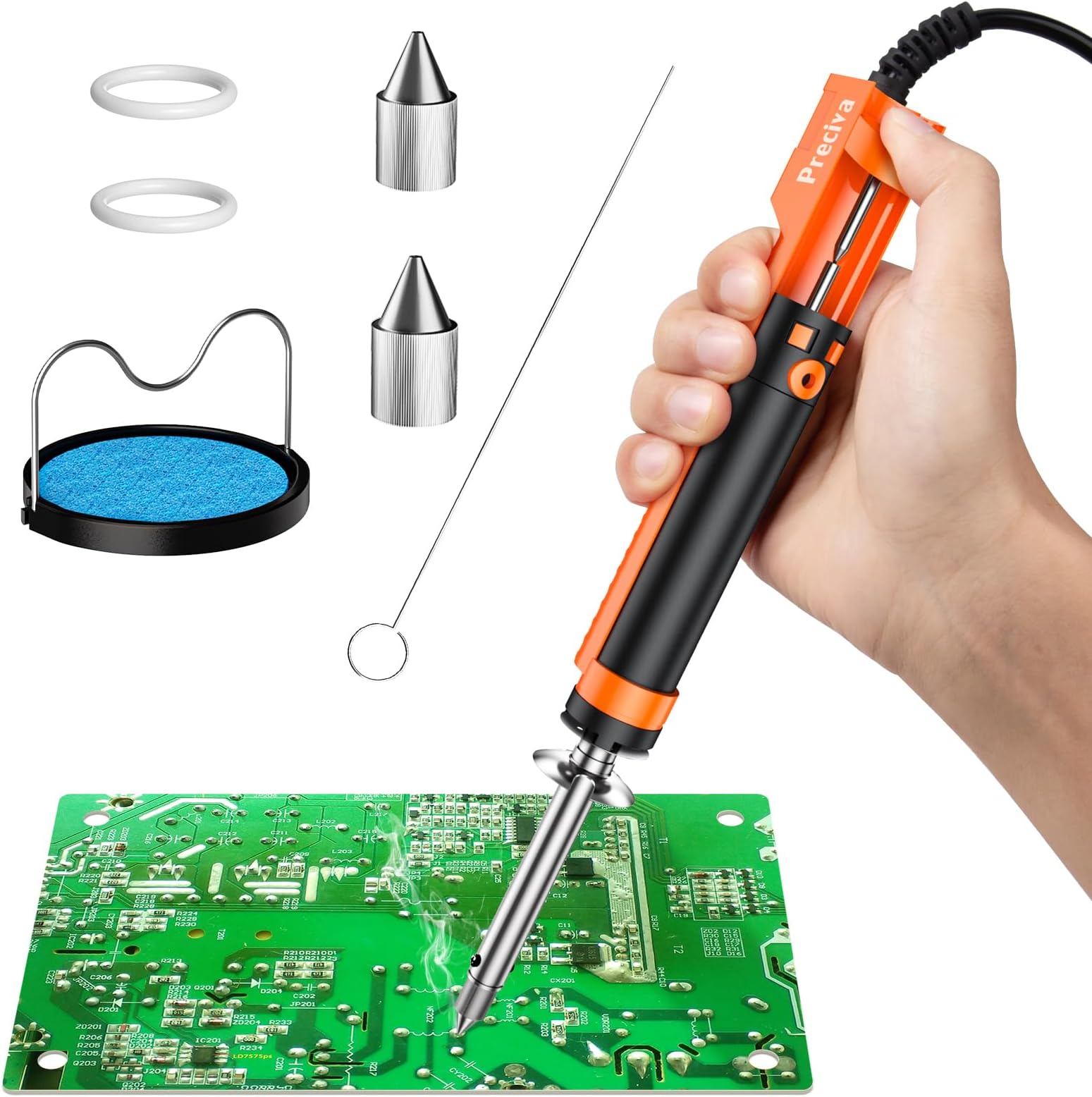 Preciva 929D-V Electric Desoldering Iron Solder Sucker, Portable ...