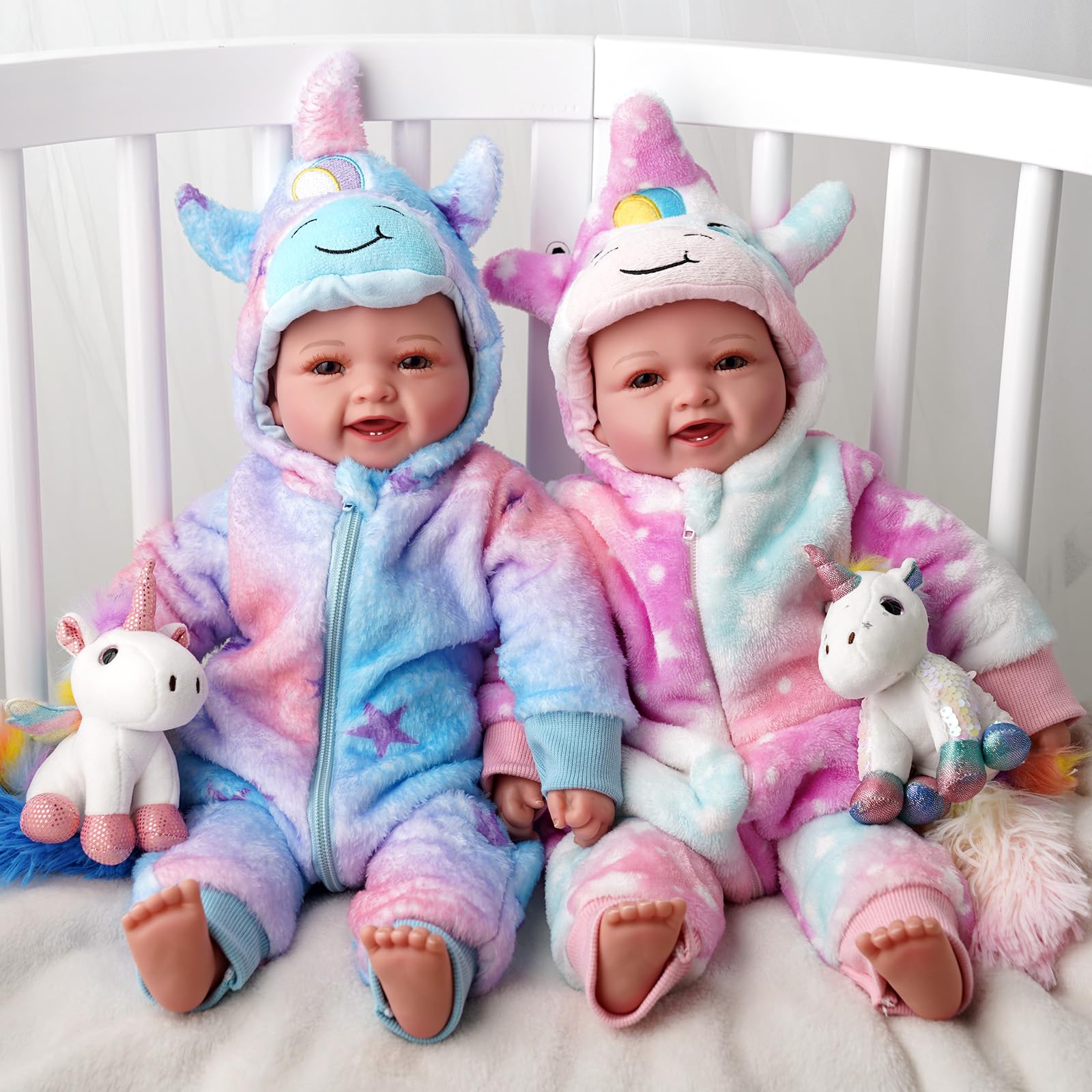 Amazon.com: BABESIDE Baby Doll Twins - 17 Inch Sweet Smile Realistic ...
