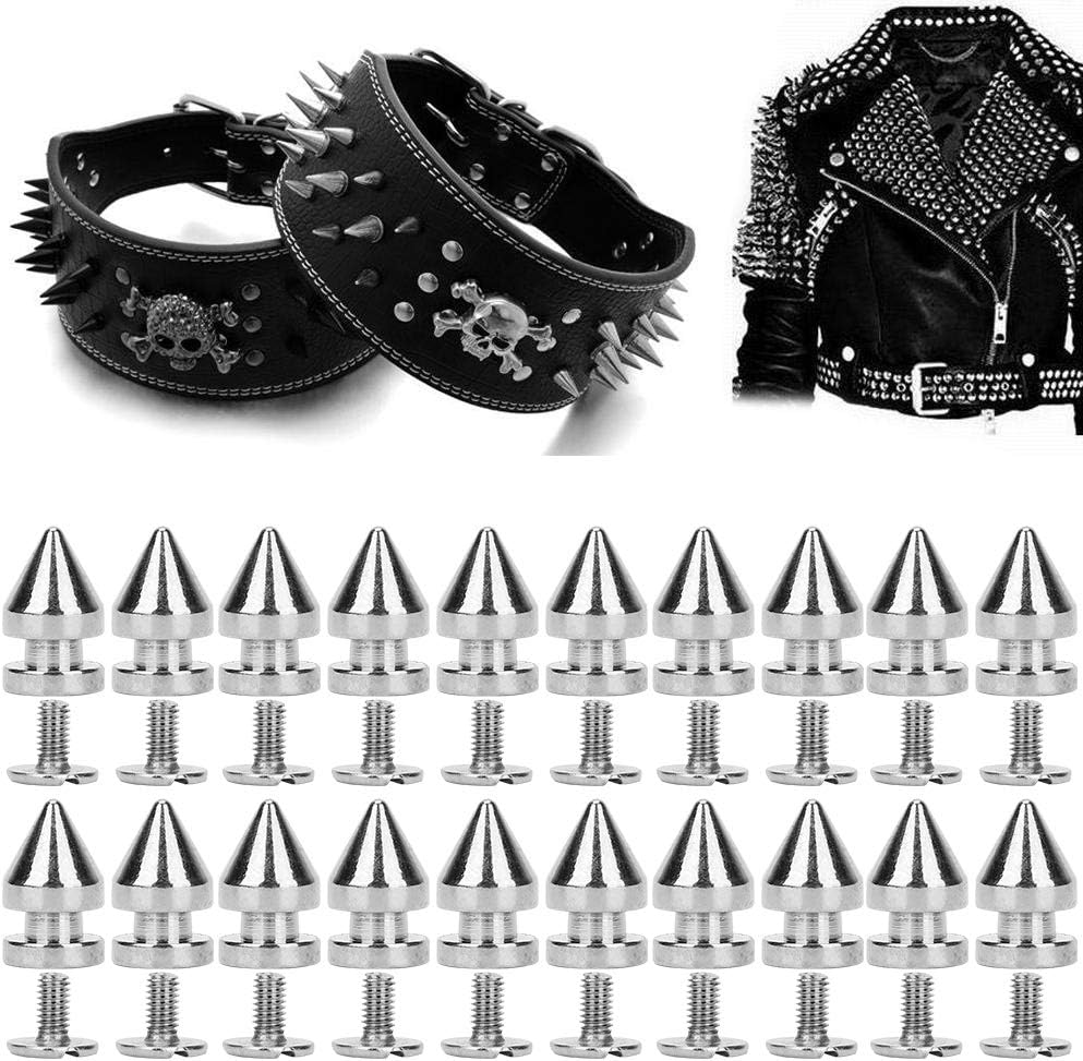 20 Piezas Punk Cone Spikes Studs, Screwback Studs Remaches Metal Bullet ...