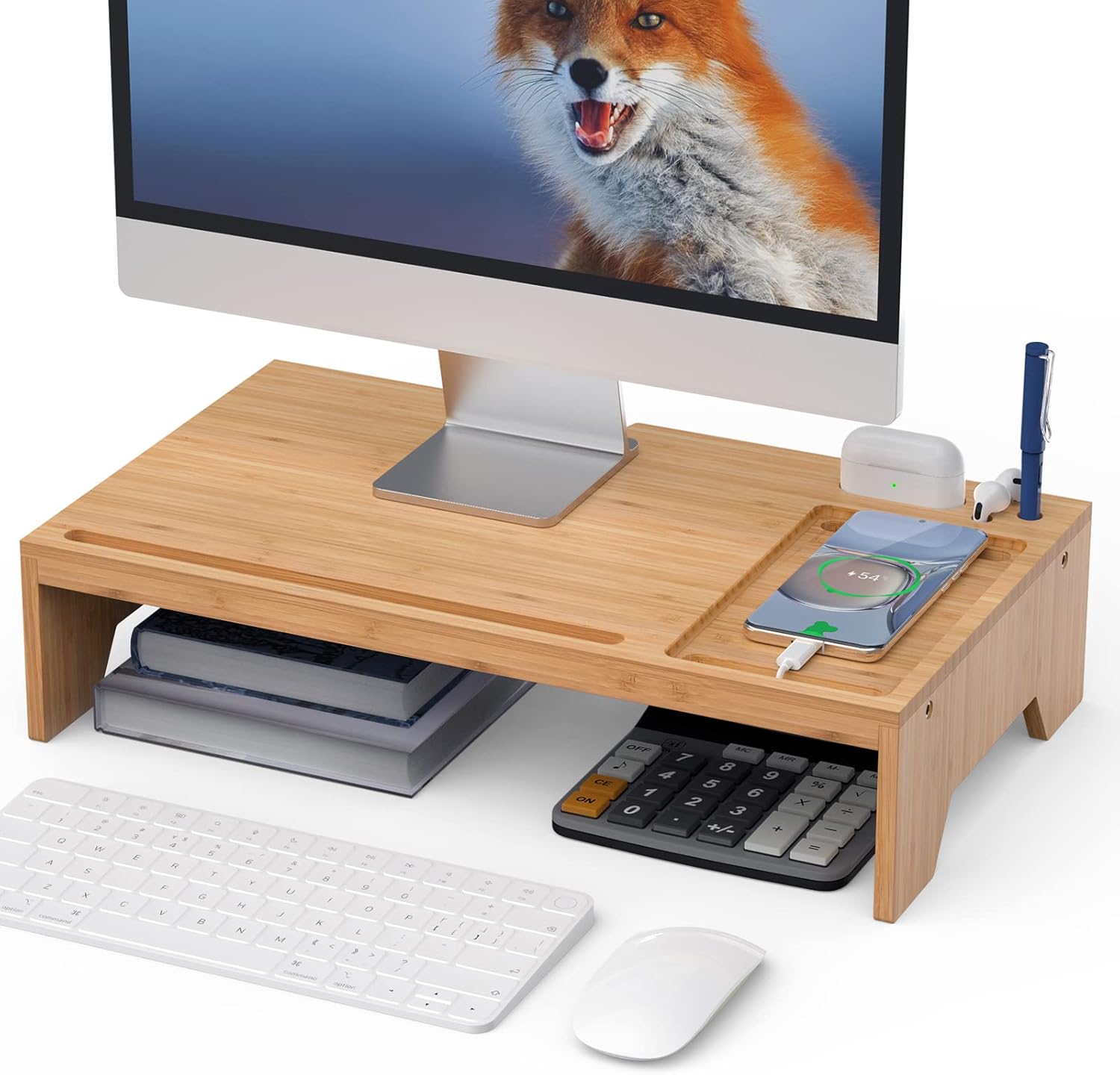 AeroShelf Monitor Stands Bamboo Monitor Accessories Computer Monitor ...
