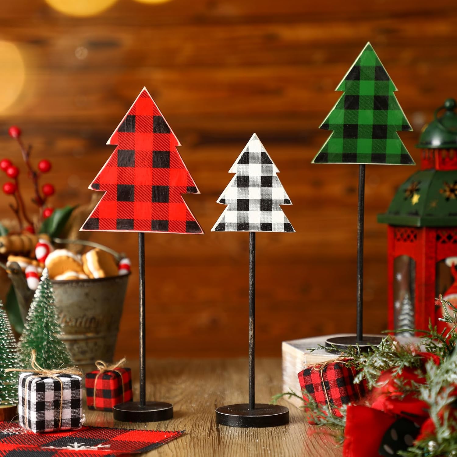 Amazon.com: Soaoo 3 Pcs Christmas Table Decorations Tall Standing ...