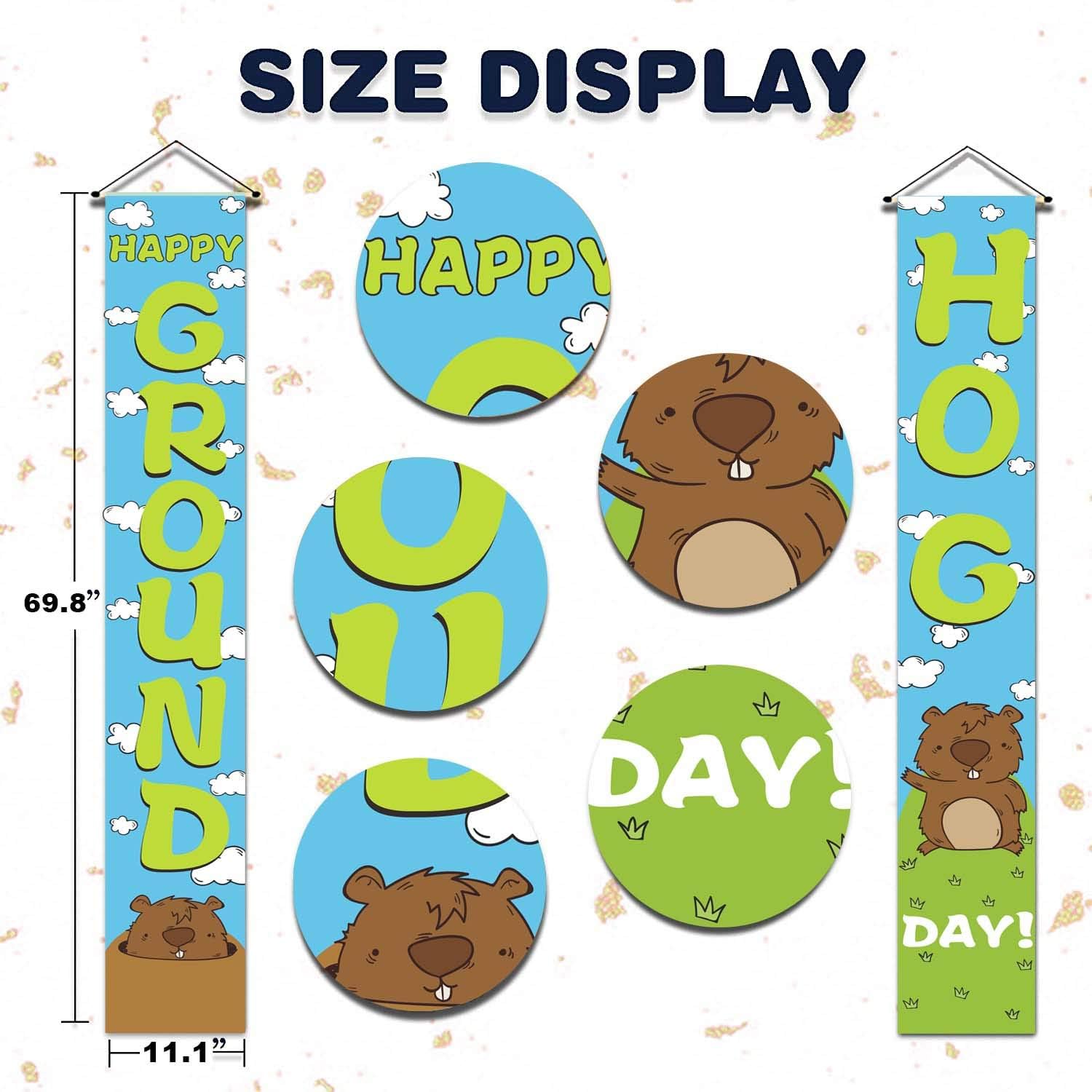 Buy Happy Groundhog Day Banner Background Cartoon Animals Wave Theme ...