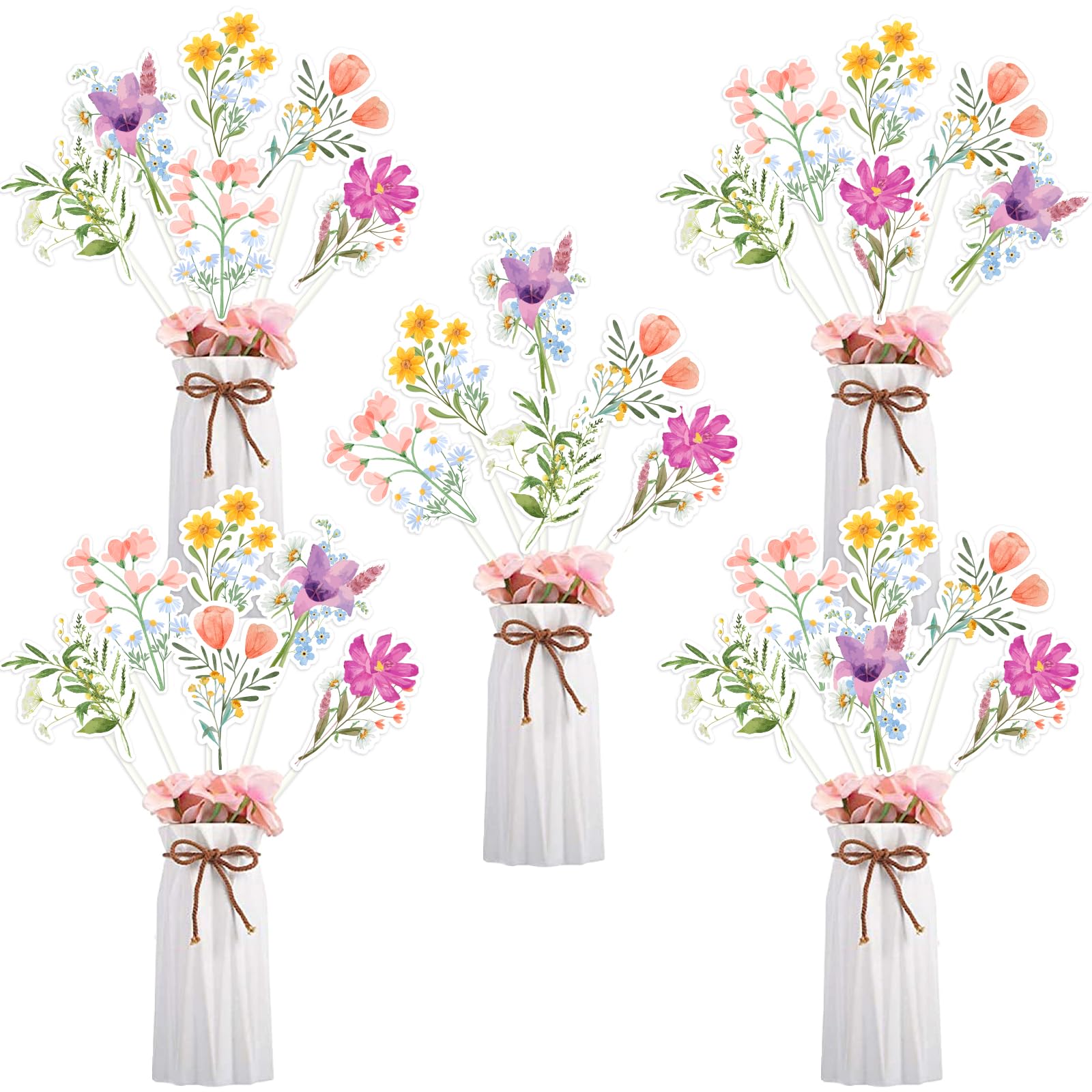 Amazon.com: 24pcs Wildflower Party Centerpieces Wildflower Baby Shower ...