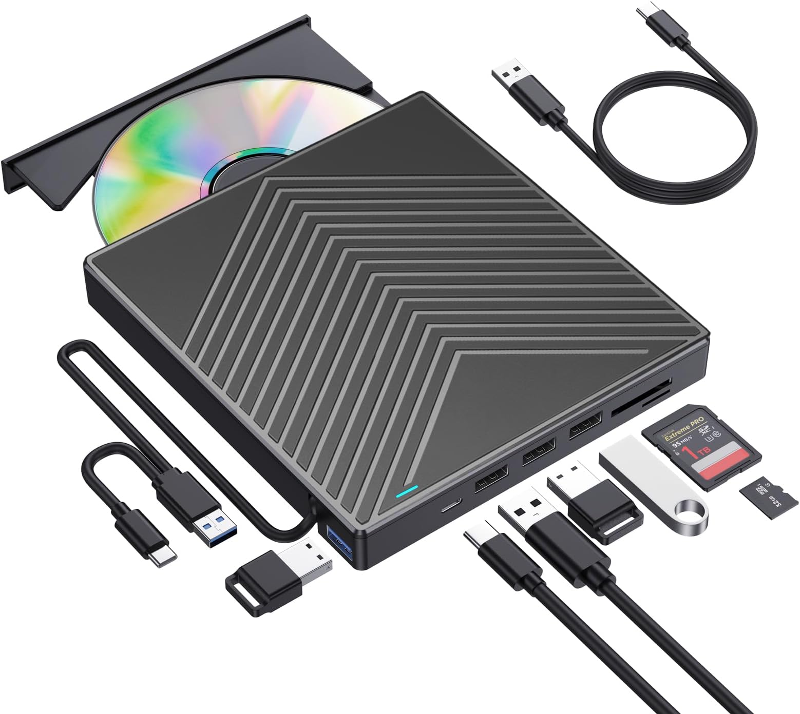 Amazon.com: Aumdie External CD/DVD Drive for Laptop, USB 3.0 CD Burner ...