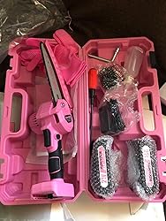 Amazon.com: Mini Chainsaw 6-Inch Battery Powered - Pink Cordless ...