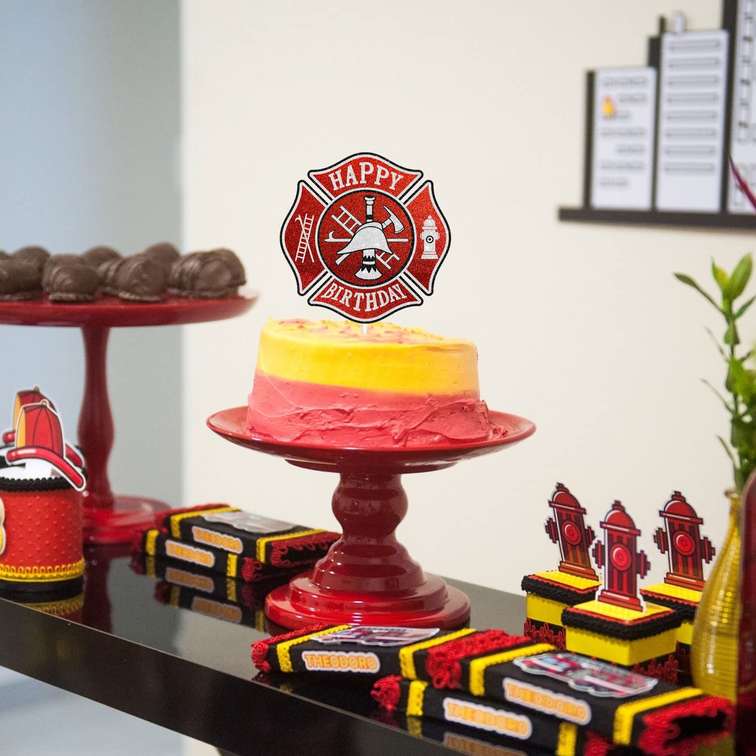 Female Firefighter Cake Toppers Fireman Cake Topper, Girl Baby Fireman