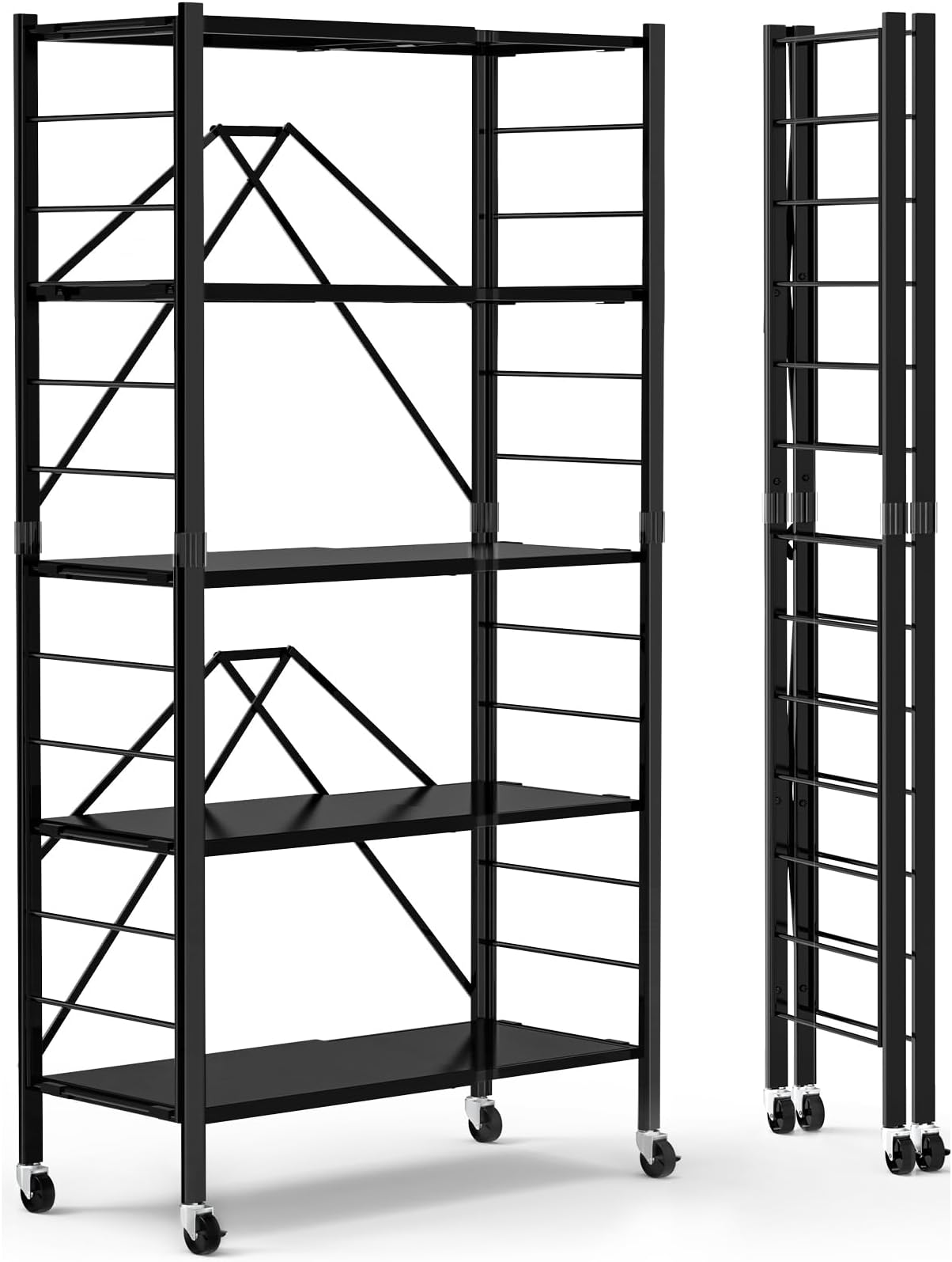 Amazon.com: 5 Tier Foldable Storage Shelves, Expandable Folding ...