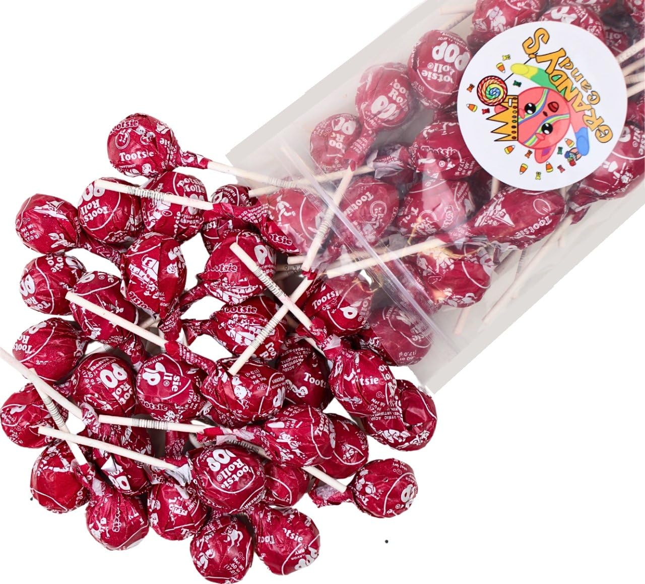 Amazon.com: Grandys Candys Single Flavored Tootsie Pops- Variety of ...