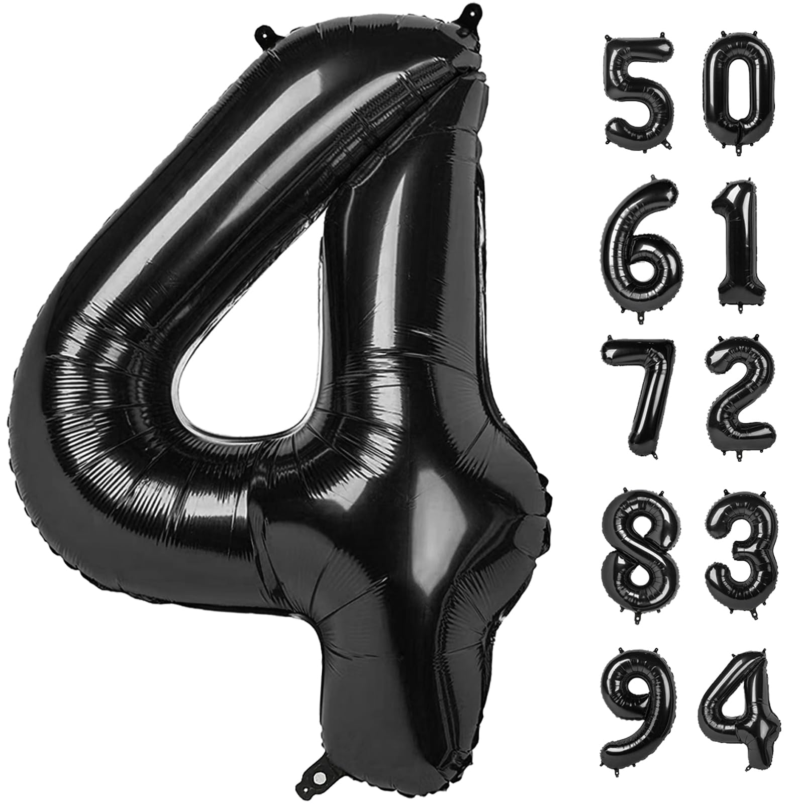 Snapklik.com : 4 Balloon, Black Number Balloon 40 Inch, 4th Gold And ...