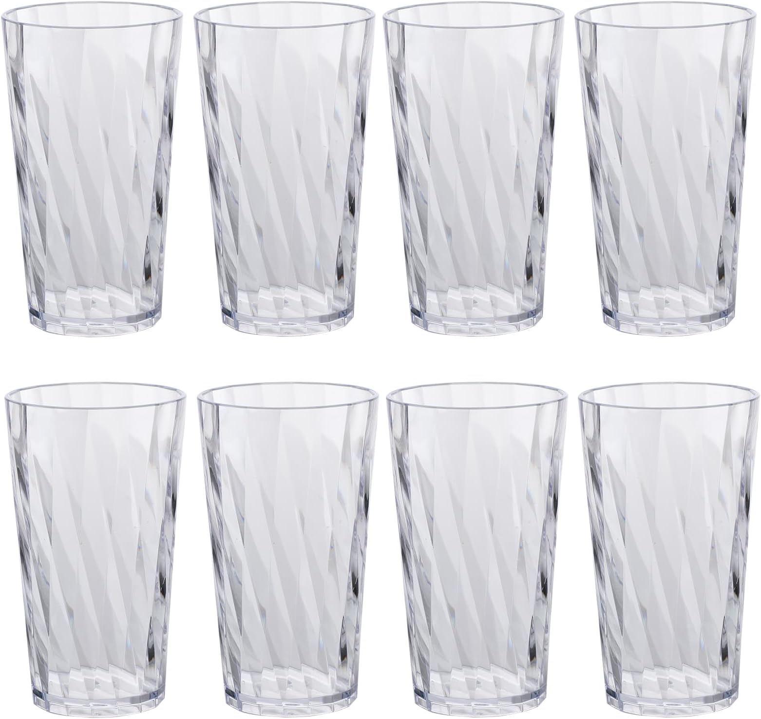 Amazon.com | Tebery 8 Pack Plastic Highball Drinking Glasses Plastic ...