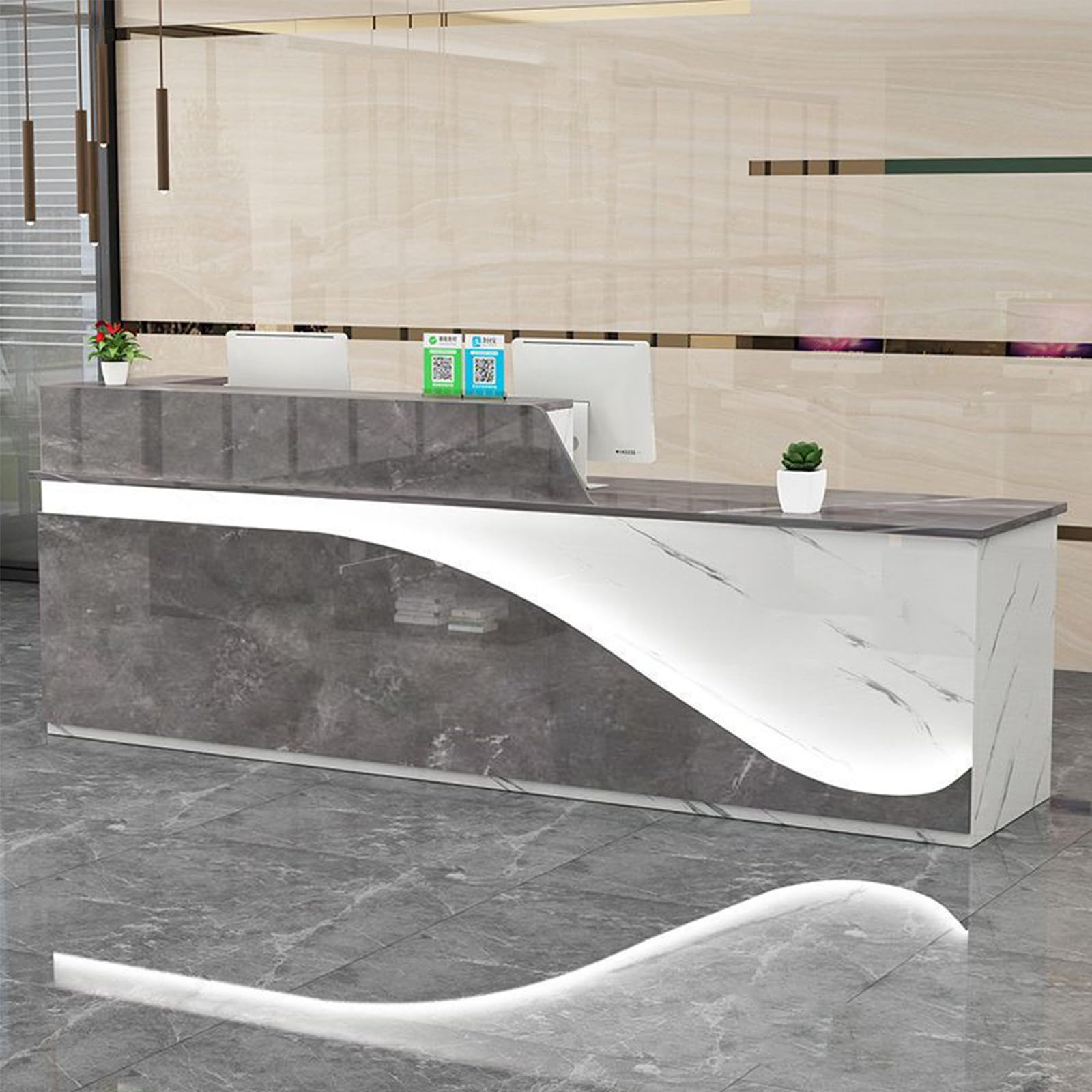 Amazon.com: ZXLBTNB Reception Desk, Front Counter Desk with Lockable ...
