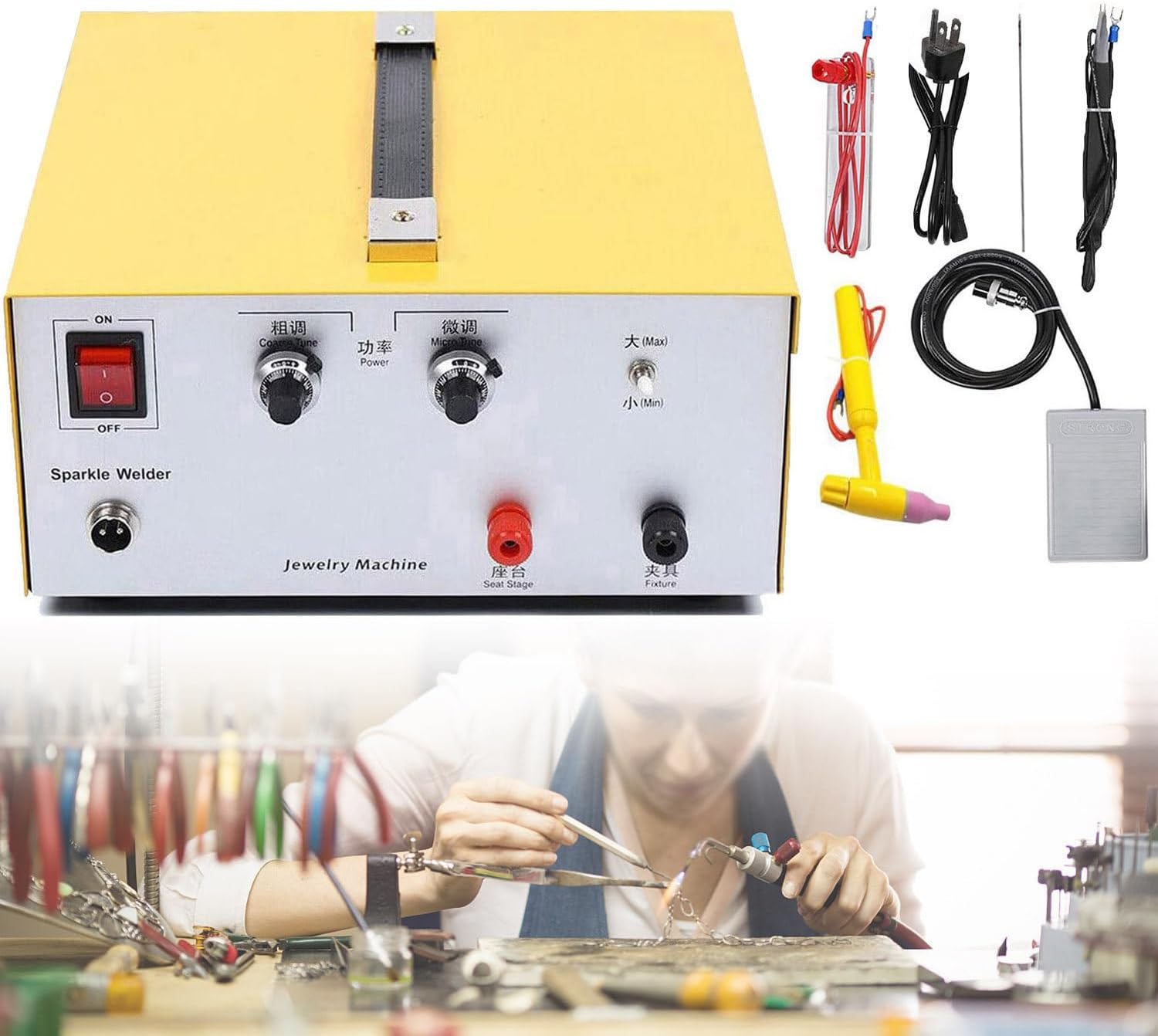 ANXYYDS 2 in 1 Pulse Sparkle Spot Welder Laser Jewelry Welding Machine ...