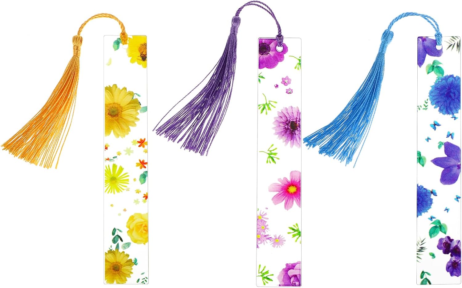 Amazon.com: Xinjoduz 3 PCS Cute Transparent Dried Floral Bookmarks with ...