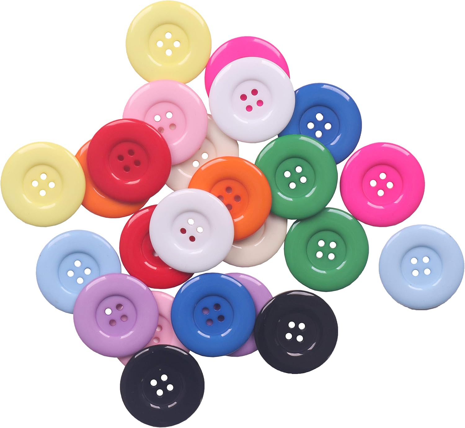 Amazon.com: YAKA 50Pcs 1.5inch(38mm) Sewing Resin Buttons Round Shape 4 ...