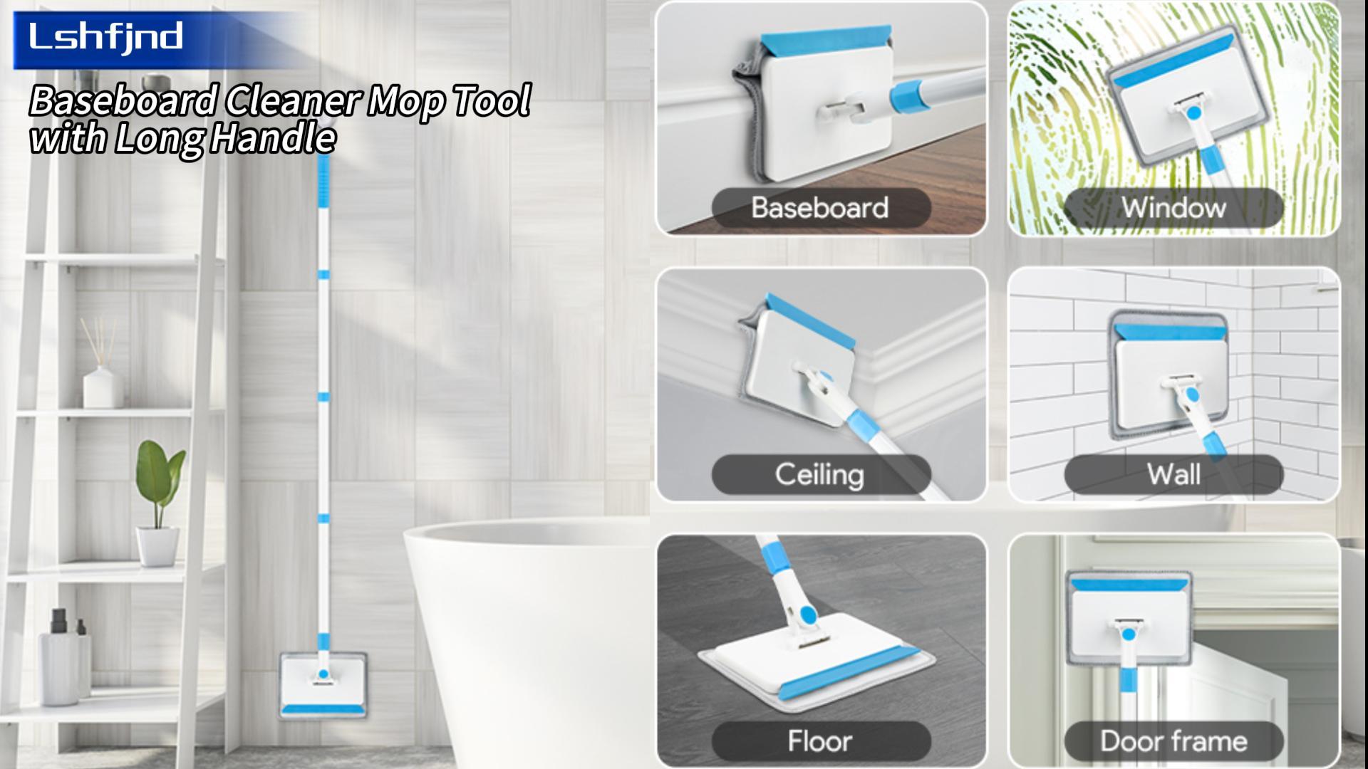 Watch Lshfjnd Wall & Baseboard Cleaner Mop Tool with Long Handle on ...