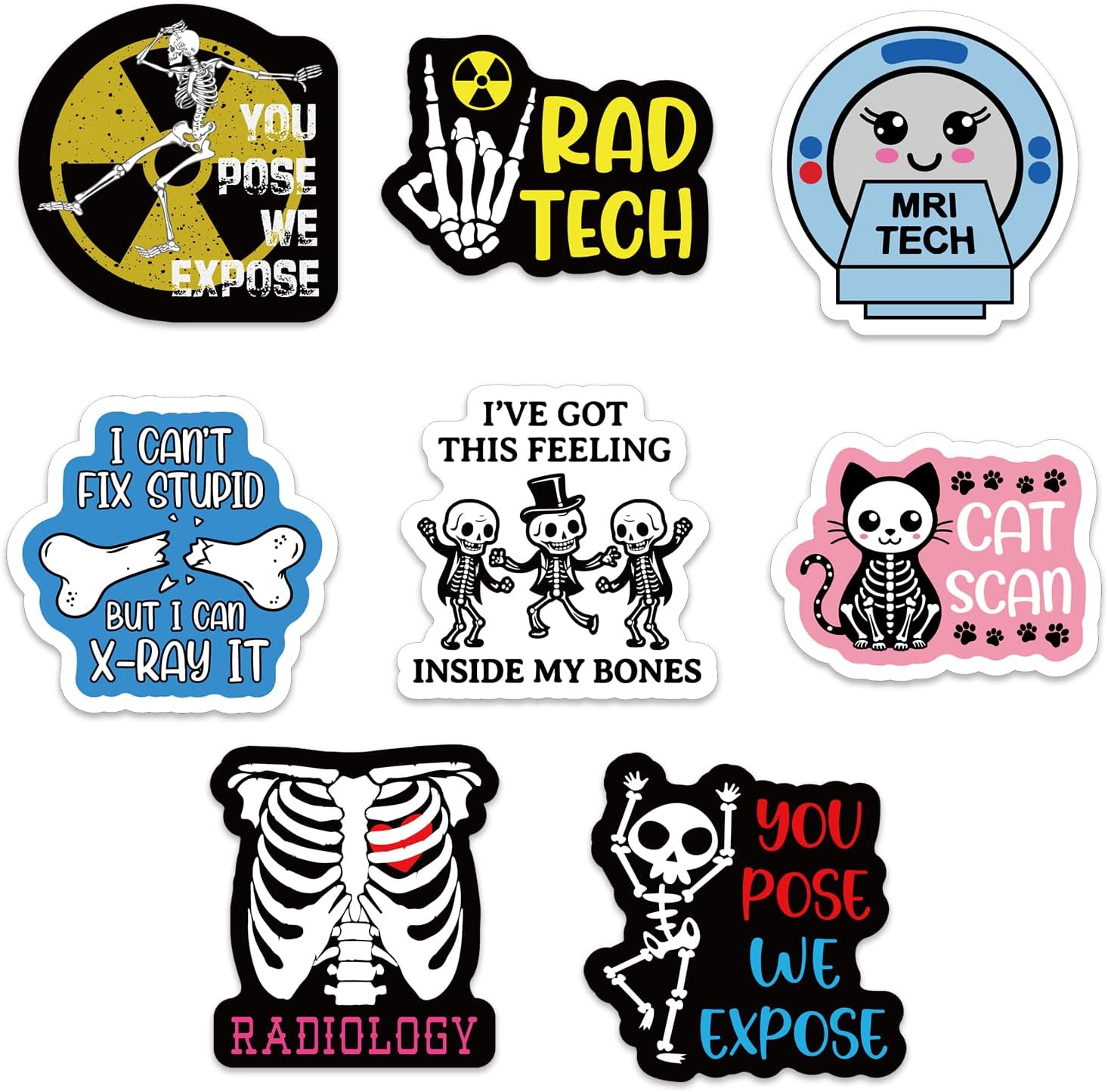 Amazon.com: YAZMEEN 80 Pcs Funny Radiology Nurse Stickers 2 ...
